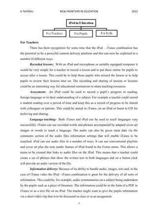 iPod in Education: The Potential for Teaching and Learning | PDF ...