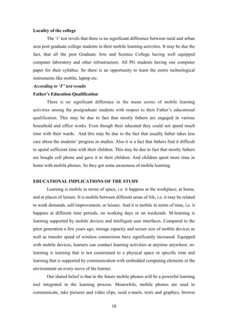 ASSESSMENT OF MOBILE LEARNING ACTIVITIES AMONG POST GRADUATE STUDENTS | PDF