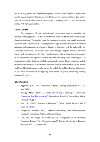 ASSESSMENT OF MOBILE LEARNING ACTIVITIES AMONG POST GRADUATE STUDENTS | PDF
