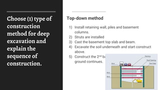 Construction Technology II (Seminar) - Deep excavation | PPTX