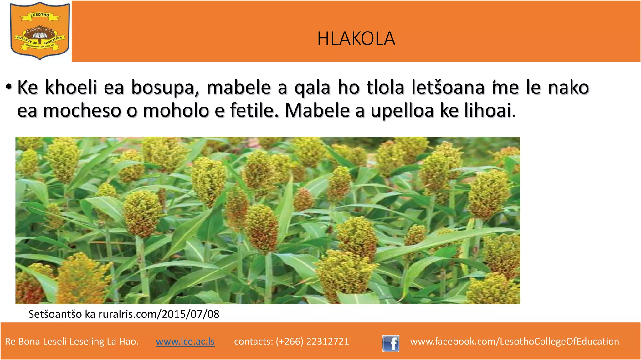 Thlaloso ea khoeli tsa sesotho | PPTX