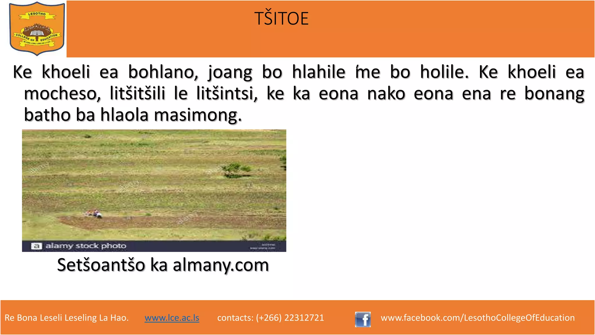 Thlaloso ea khoeli tsa sesotho | PPTX
