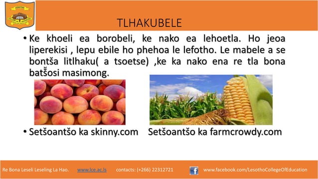 Thlaloso ea khoeli tsa sesotho | PPTX