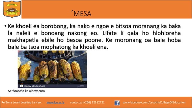 Thlaloso ea khoeli tsa sesotho | PPTX