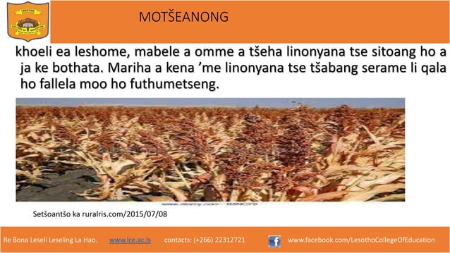 Thlaloso ea khoeli tsa sesotho | PPTX