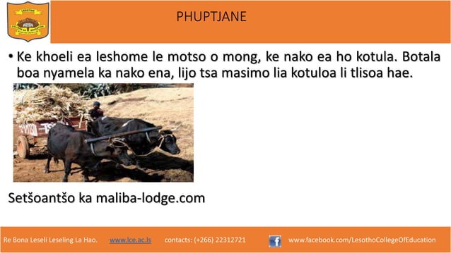 Thlaloso ea khoeli tsa sesotho | PPTX