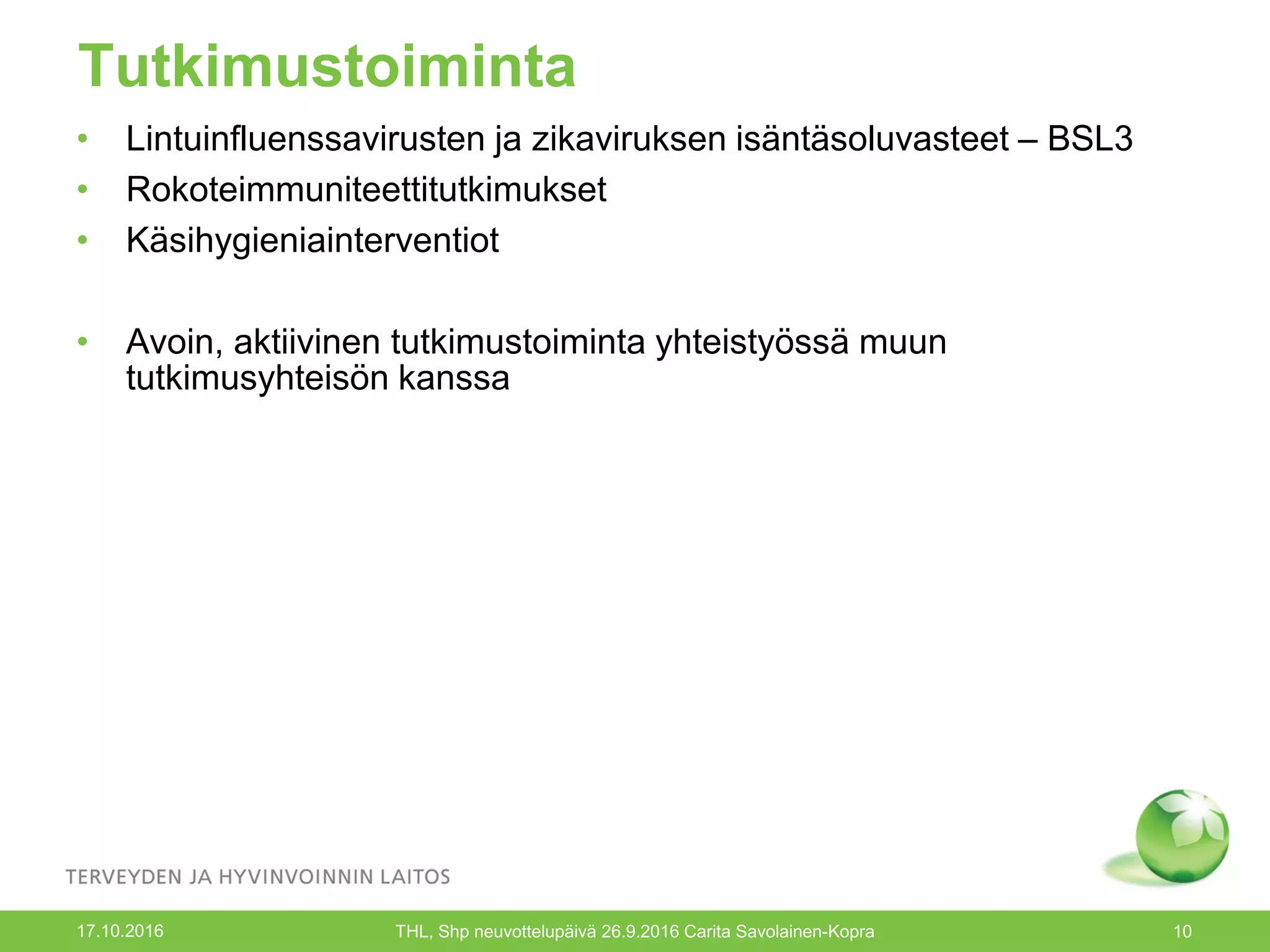Thl asiantuntijalaboratoriotoiminta virukset | PPT