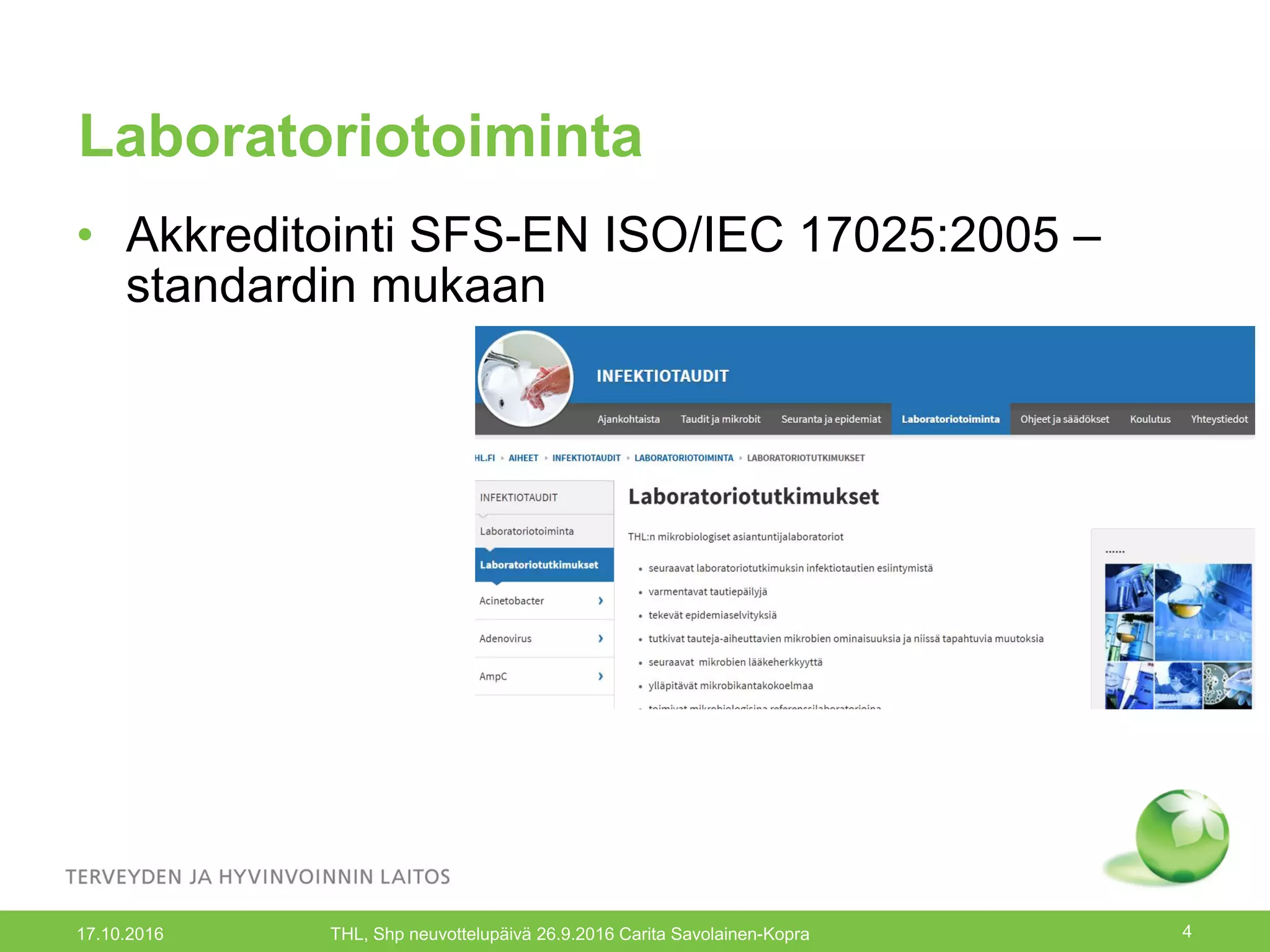 Thl asiantuntijalaboratoriotoiminta virukset | PPT