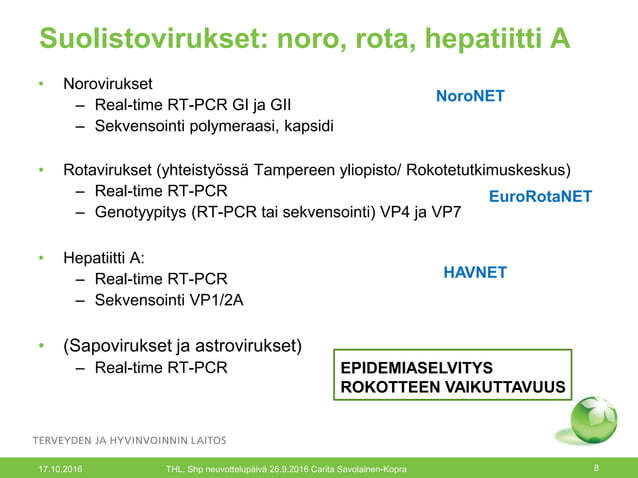 Thl asiantuntijalaboratoriotoiminta virukset | PDF