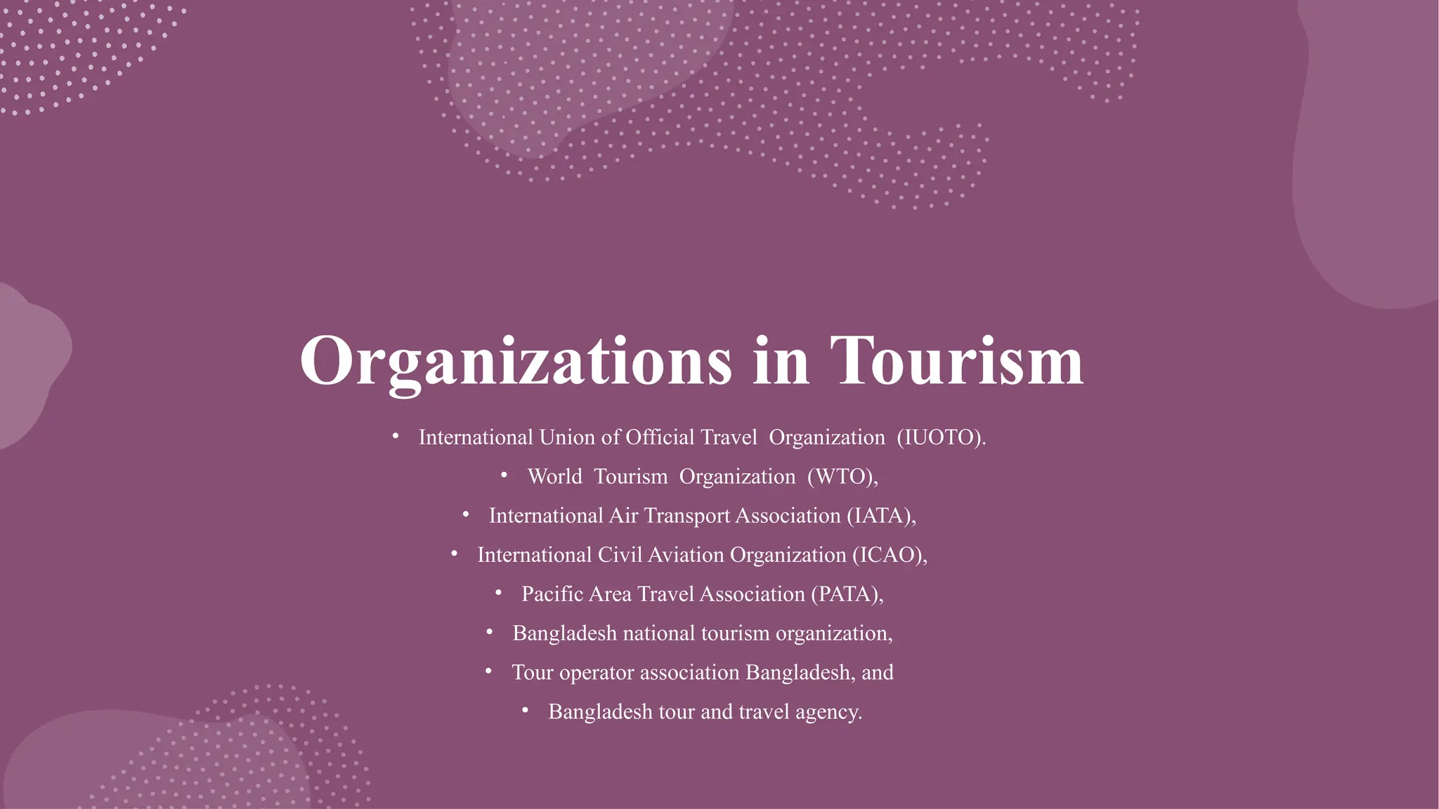 THM-6104 (Chapter 4).pptx organizations of tourism | PPTX