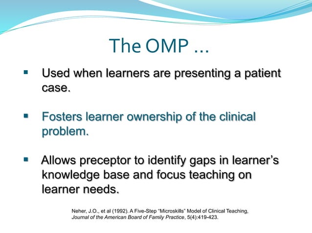 The ONE-MINUTE PRECEPTOR | PPTX | Educational Assessment | Education