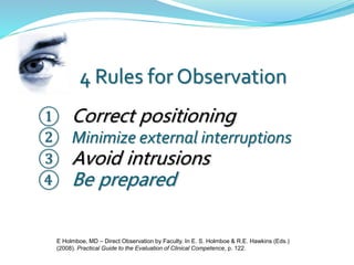 Learning to "SEE": Using Direct Observation in Teaching Trainees | PPT