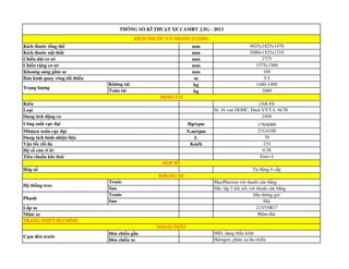 Thông số kỹ thuật xe Toyota Camry 2.5G 2013 | PDF