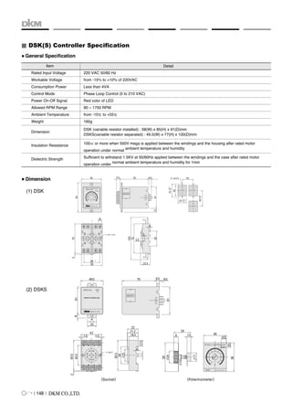 Thông số kỹ thuật bộ điều khiển tốc độ DKM catalogue speed control DKM ...