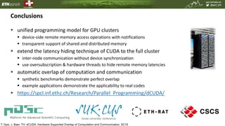 dCUDA: Distributed GPU Computing with Hardware Overlap | PPT