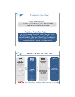 The Medicines Patent Pool - Stimulating Innovation, Improving access ...