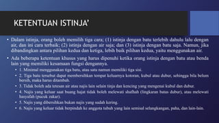 MATERI TENTANG THOHAROH / BESUCI (ISTINJA’).pptx