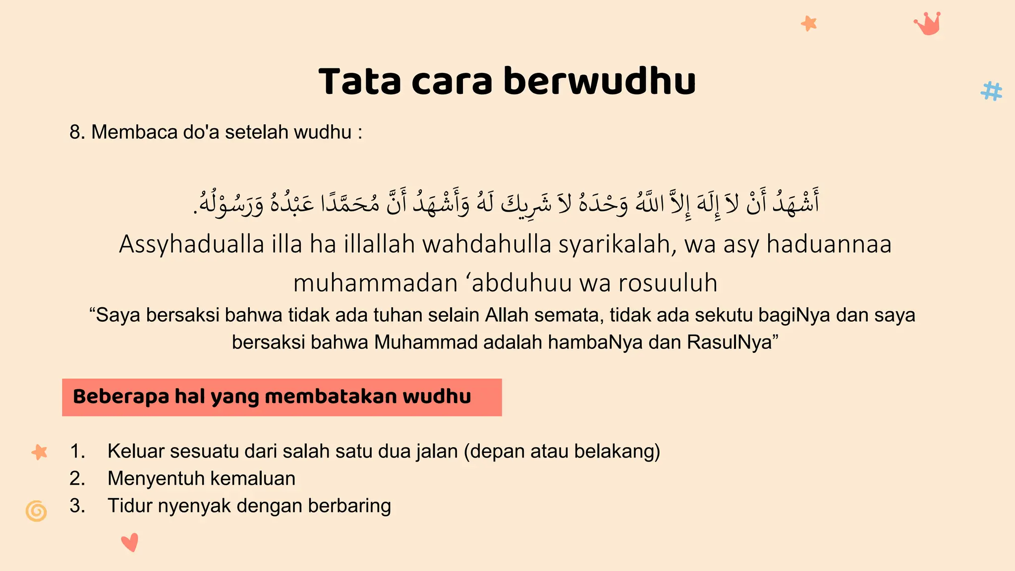 thoharoh (bersuci) yang terdiri dari wudhu dan tayamum | PPT