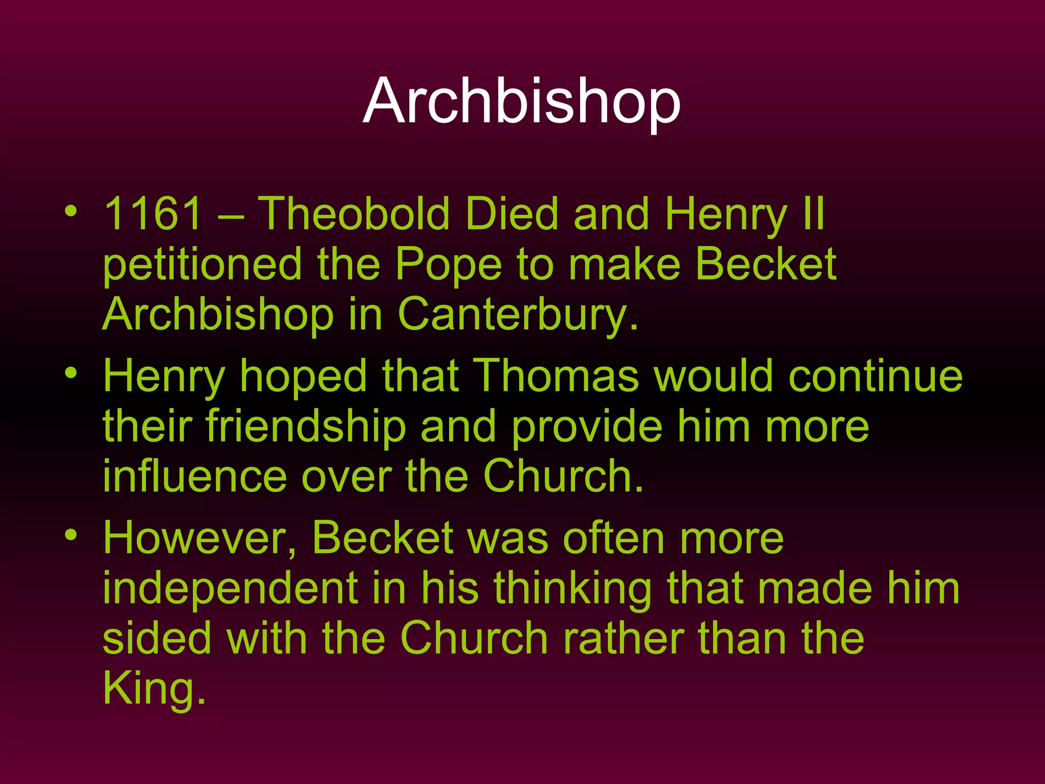 Thomas Becket P | PPT