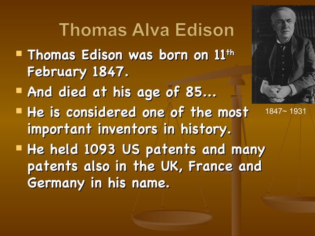 Thomas Edison from ronvinkwan | PPT | Technology & Computing