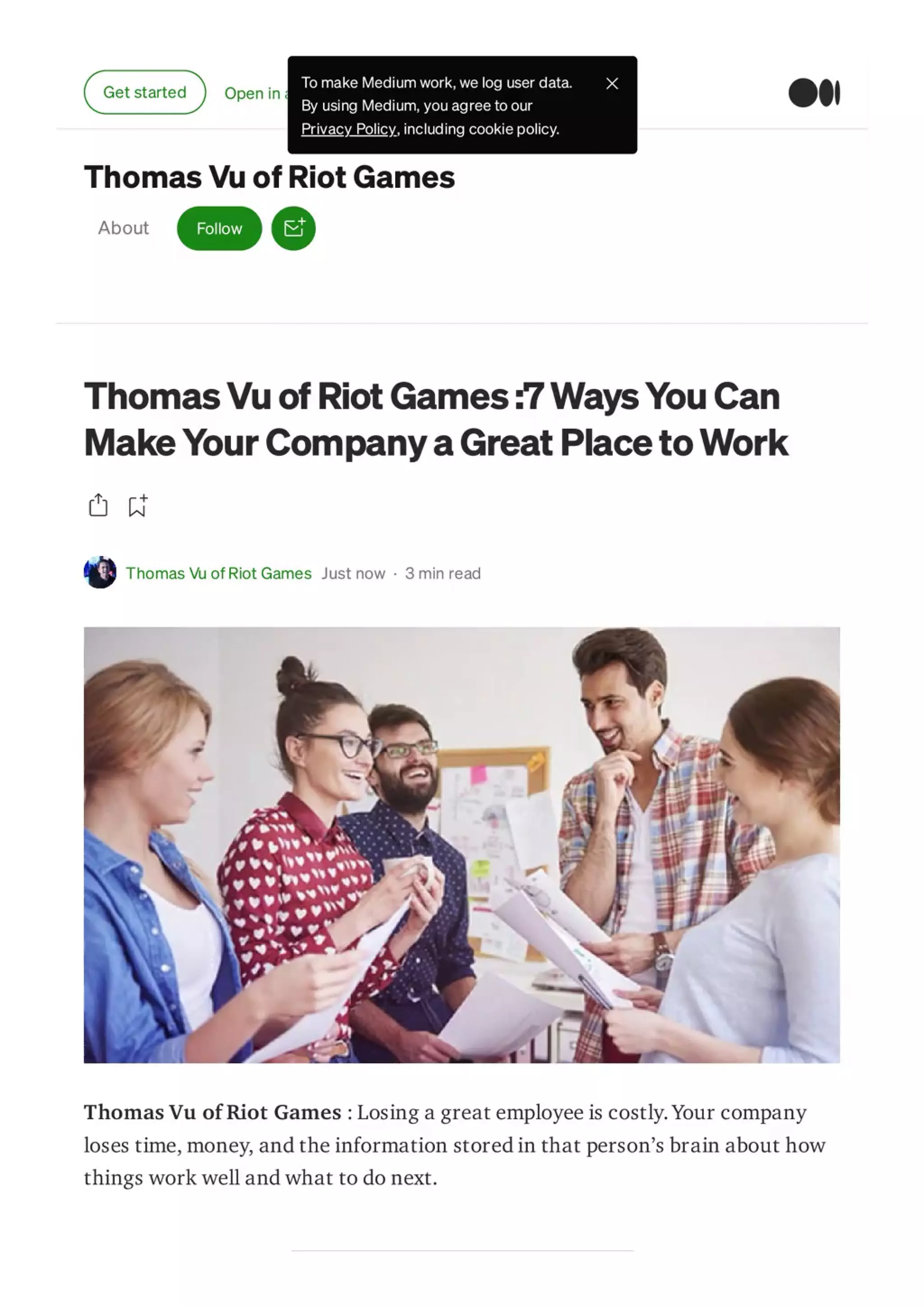 Thomas Vu of Riot Games :7 Ways You Can Make Your Company a Great Place to Work | PDF