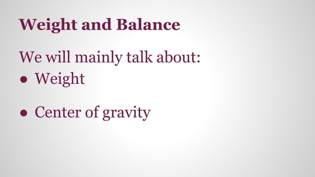 Aircraft Weight & Balance | PPTX | Physics | Science