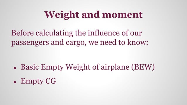 Aircraft Weight & Balance | PPTX | Physics | Science