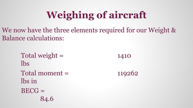 Aircraft Weight & Balance | PPTX | Physics | Science