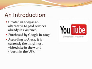 "Introduction to YouTube" | PPT