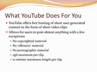 "Introduction to YouTube" | PPT
