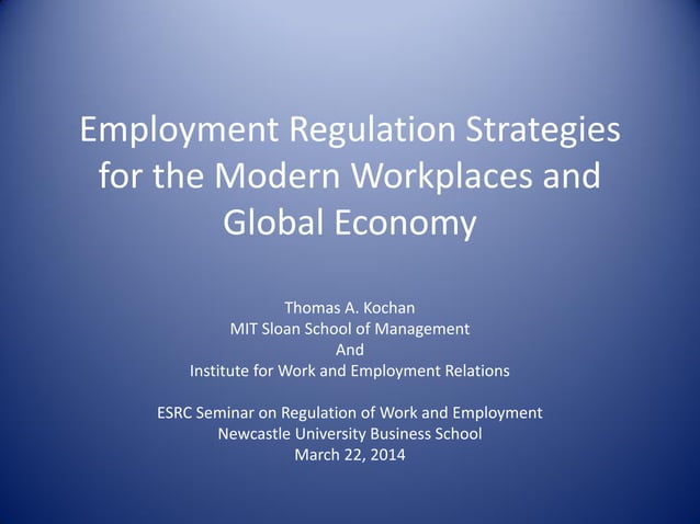 Thomas A Kochan | PPT