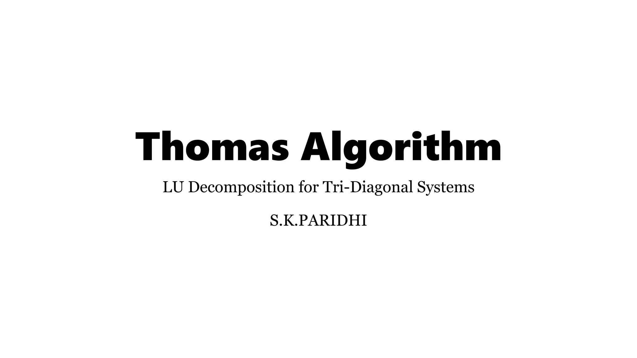 Thomas Algorithm Ppt 9156