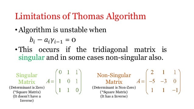 Thomas algorithm Thomas algorithm