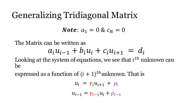 Thomas algorithm Thomas algorithm