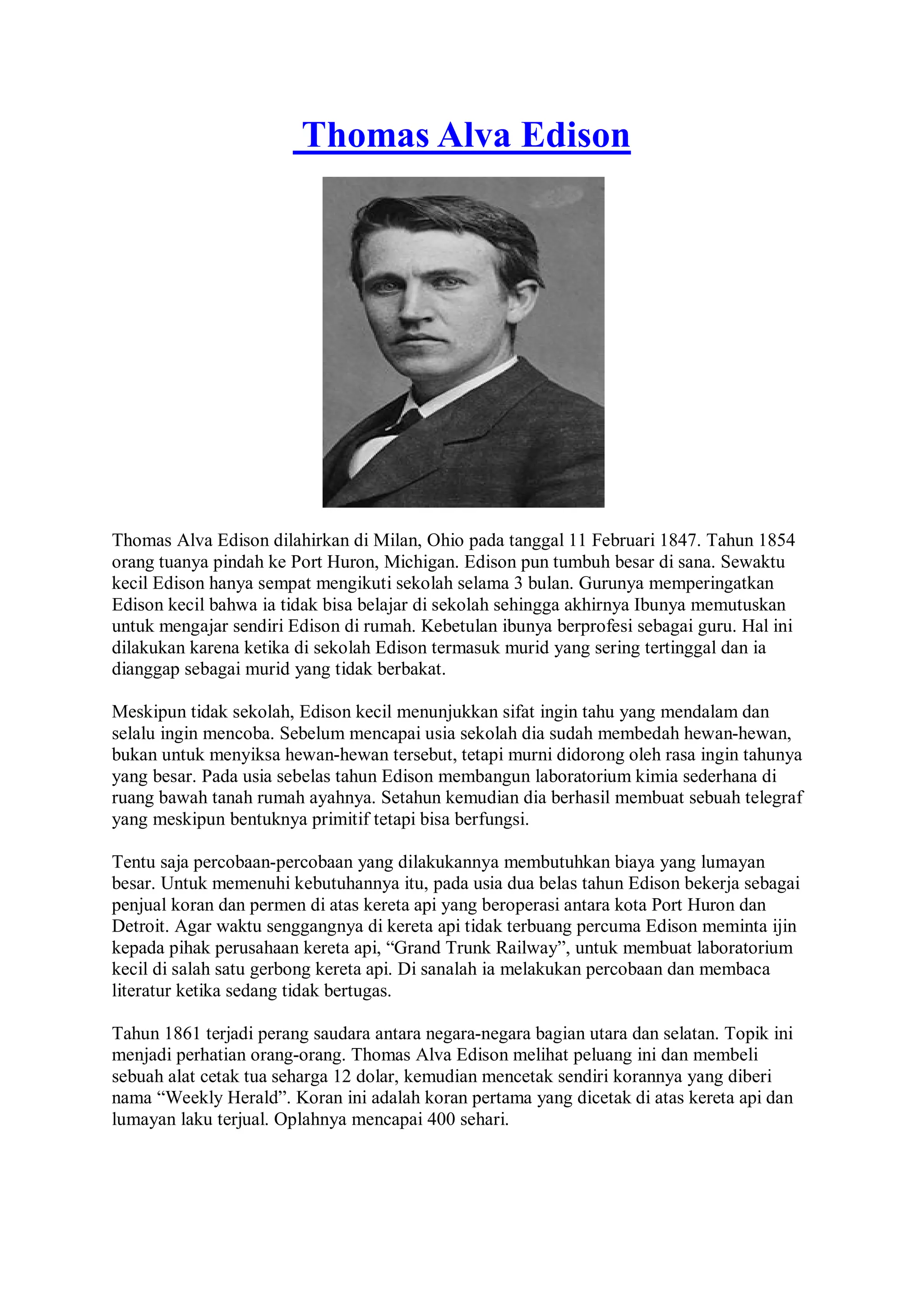 Thomas alva edison | PDF