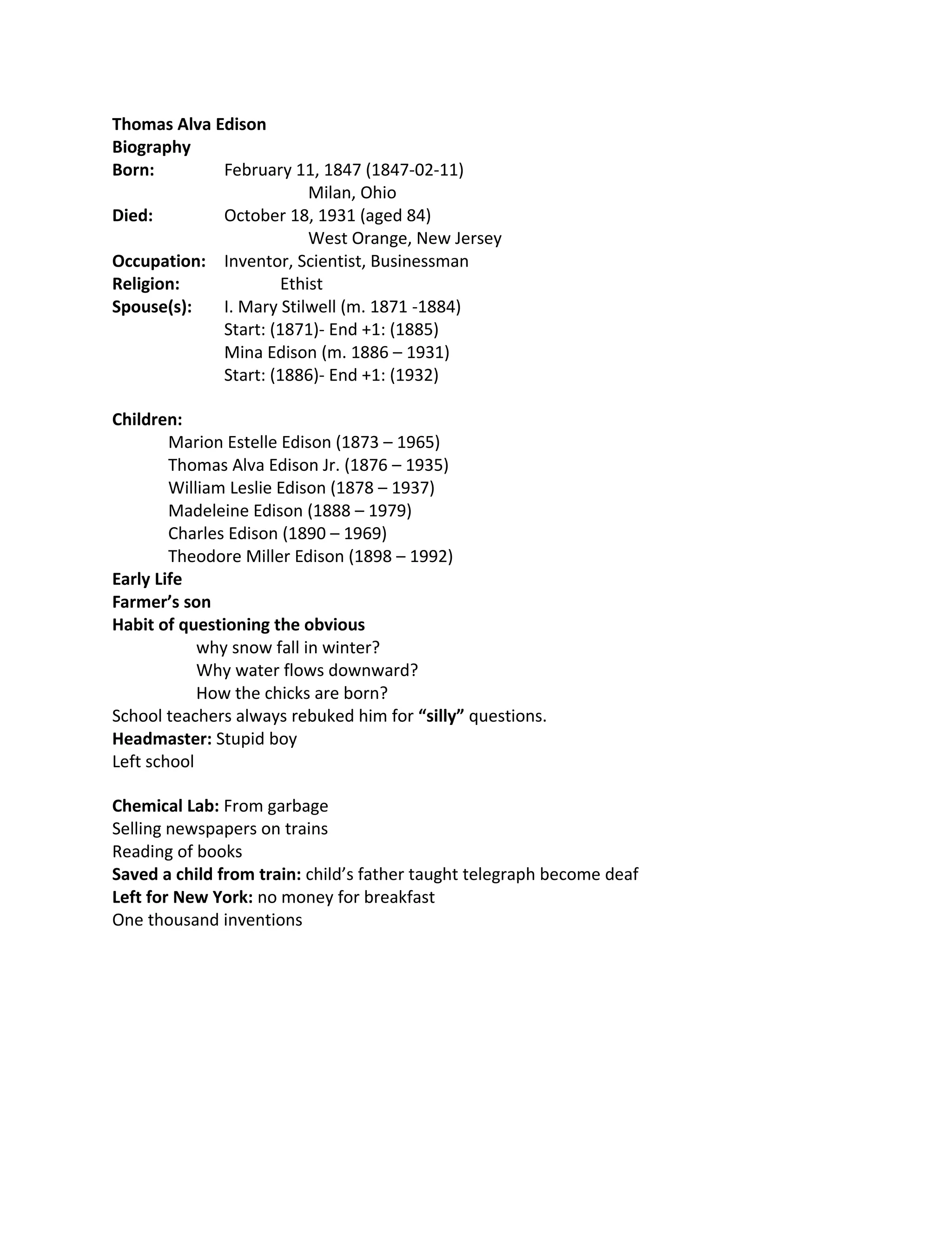 Thomas alva edison | DOC