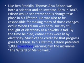 Thomas alva edison (Msquare) | PPTX