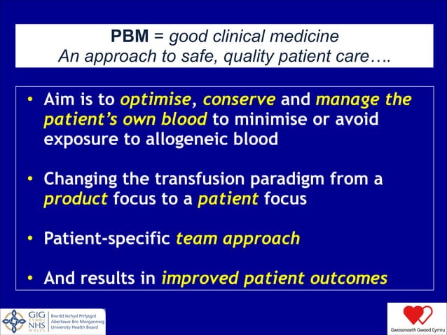 Dafydd Thomas on Blood Conservation | PPT