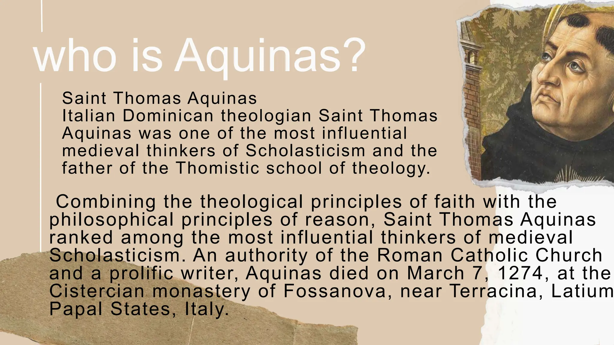 "Thomas Aquinas" life, works, educations | PPTX