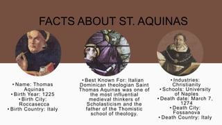 "Thomas Aquinas" life, works, educations | PPTX
