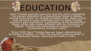 "Thomas Aquinas" life, works, educations | PPTX