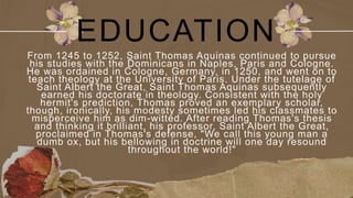 "Thomas Aquinas" life, works, educations | PPTX