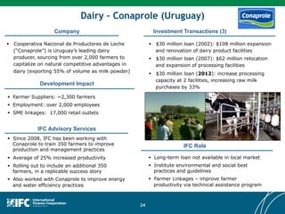 World Bank IFC Financing Dairy Supply Chain in Africa: Successes and ...