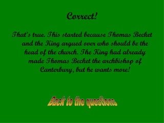 Thomas becket history project quiz | PPT