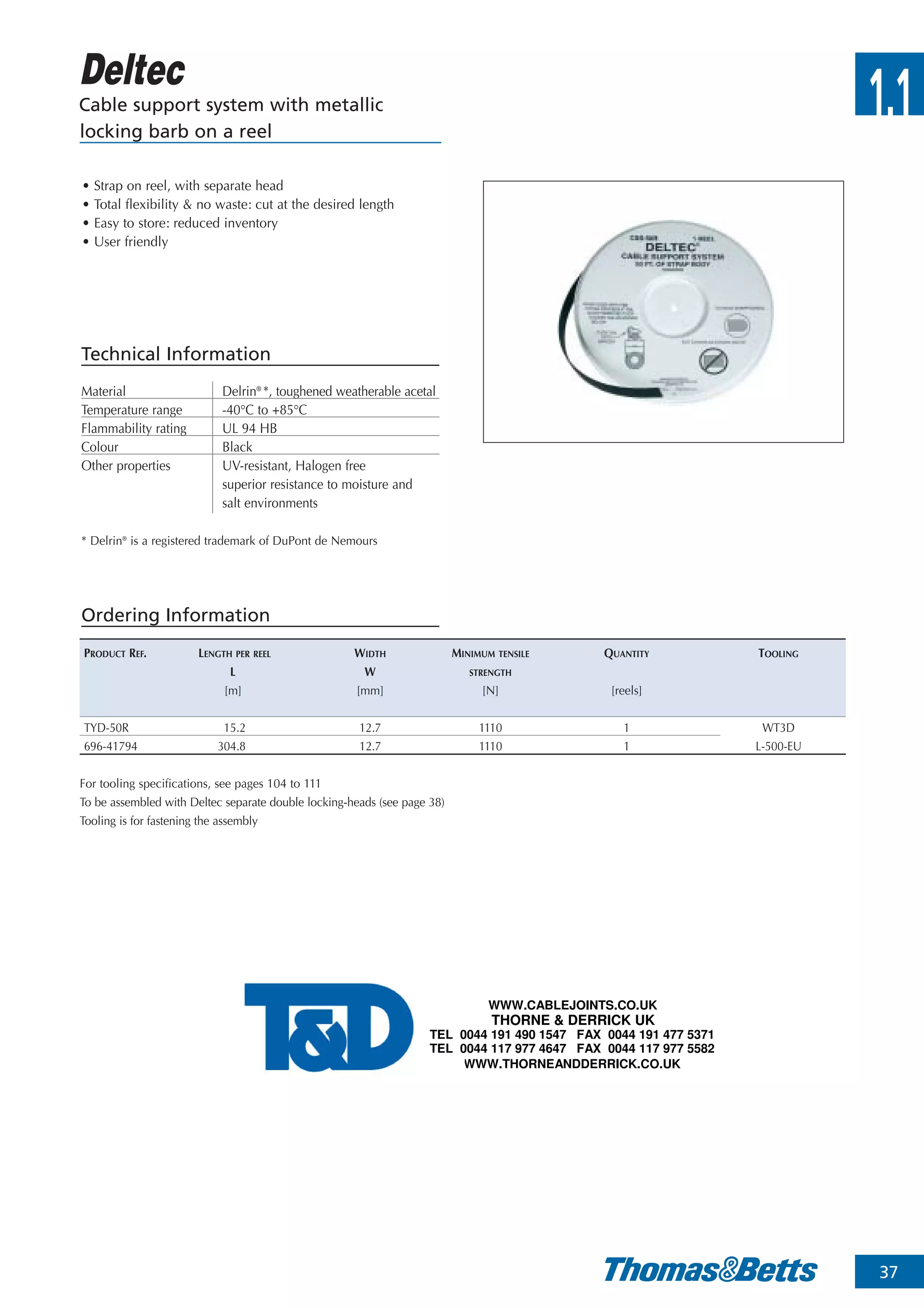 Thomas & Betts Deltec Continuous Length Cable Ties | PDF | Chemistry ...