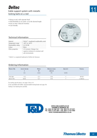Thomas & Betts Deltec Continuous Length Cable Ties | PDF | Chemistry ...