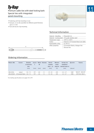 Thomas & Betts - High Performance Ty-Raps Cable Ties | PDF