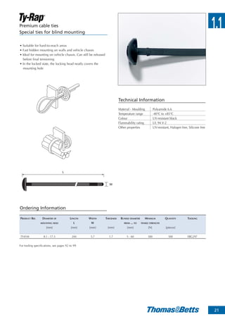 Thomas & Betts - High Performance Ty-Raps Cable Ties | PDF
