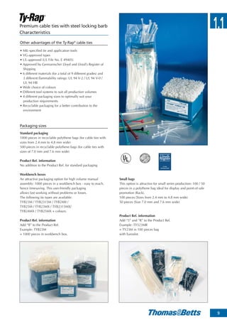 Thomas & Betts - High Performance Ty-Raps Cable Ties | PDF
