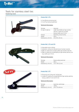 Thomas & Betts Ty-Met Cable Ties - Stainless Steel | PDF